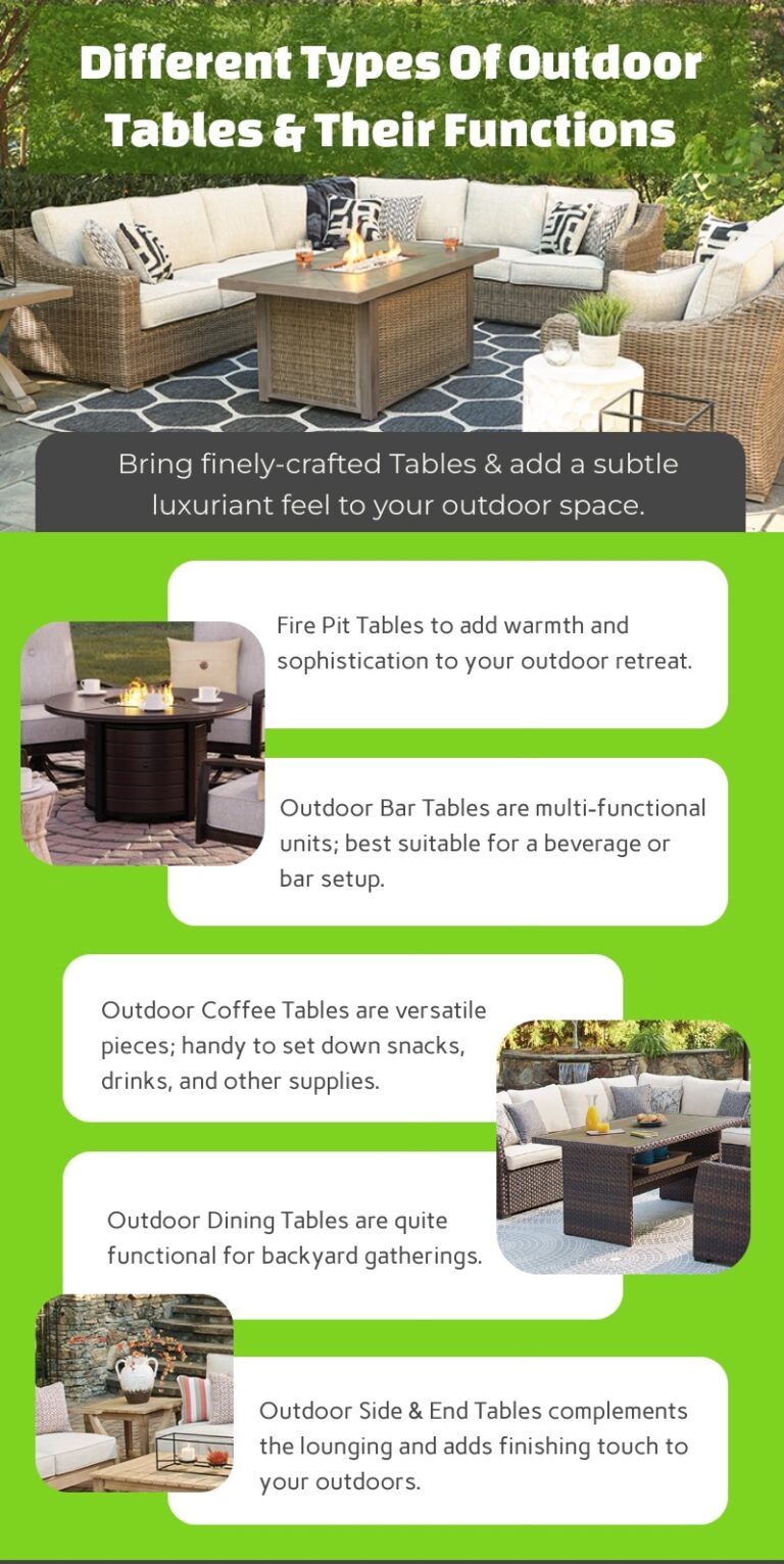 Different Types Of Outdoor Tables & Their Functions - killeenfurniture